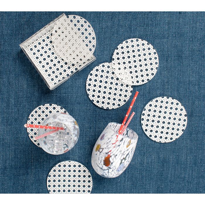 Kim Seybert Reed Coasters in White and Caddy, Set of 6 | Bloomingdale's