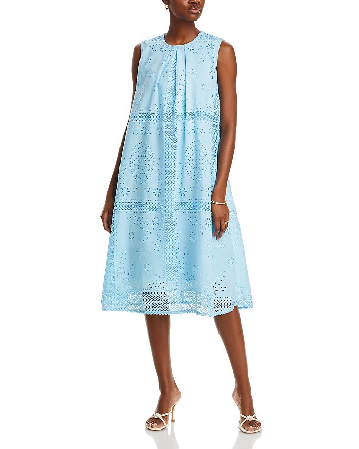 Misook Scoop Neck Eyelet Dress | Bloomingdale's