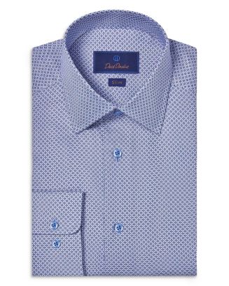 David Donahue Slim Fit Geo Dress Shirt | Bloomingdale's
