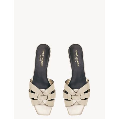 Click here for Saint Laurent Womens Tribute Mules in Metallic Lea... prices