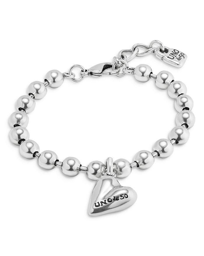 Uno de 50 Cupido Heart Charm Bead Link Bracelet | Bloomingdale's