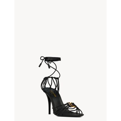 Click here for Saint Laurent Womens Babylone Sandals in Smooth Le... prices