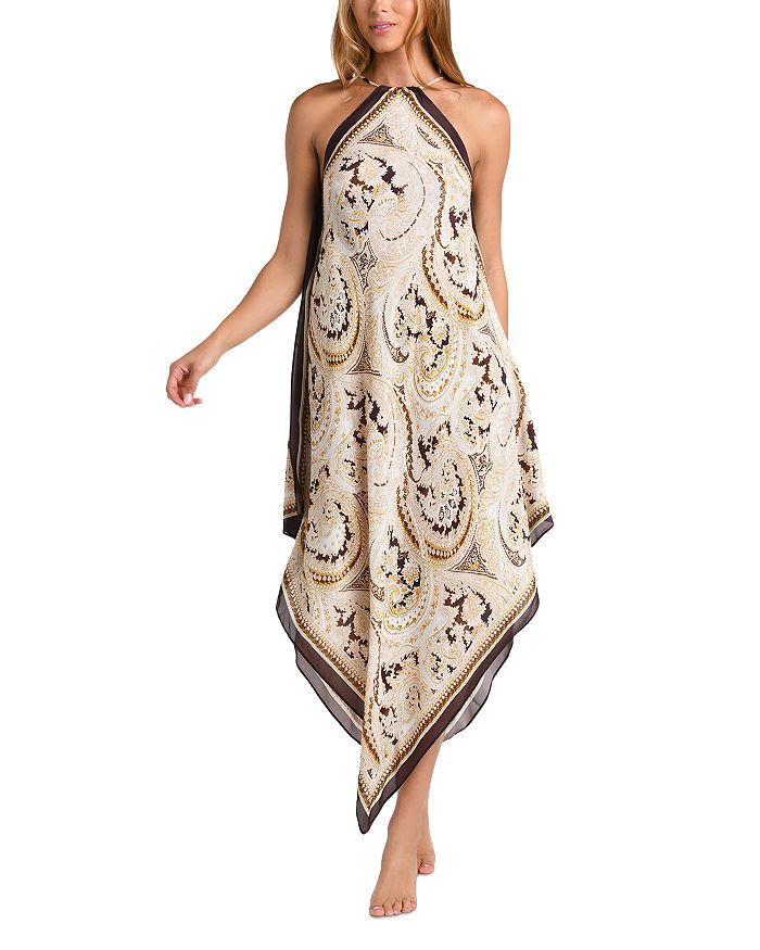L'AGENCE Elise Paisley Halter Swim Dress Cover-Up | Bloomingdale's
