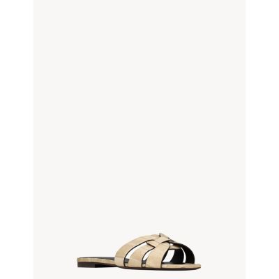 Click here for Saint Laurent Womens Tribute Mules in Metallic Lea... prices