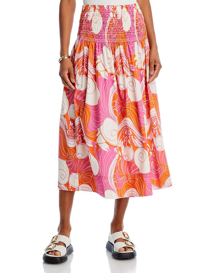 RHODE Lilou Cotton Midi Skirt | Bloomingdale's