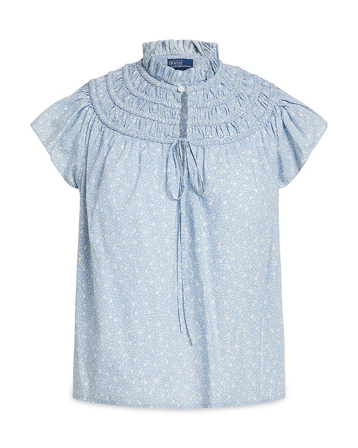 Ralph Lauren Ralph Lauren Floral Print Ruffle Collar Top | Bloomingdale's