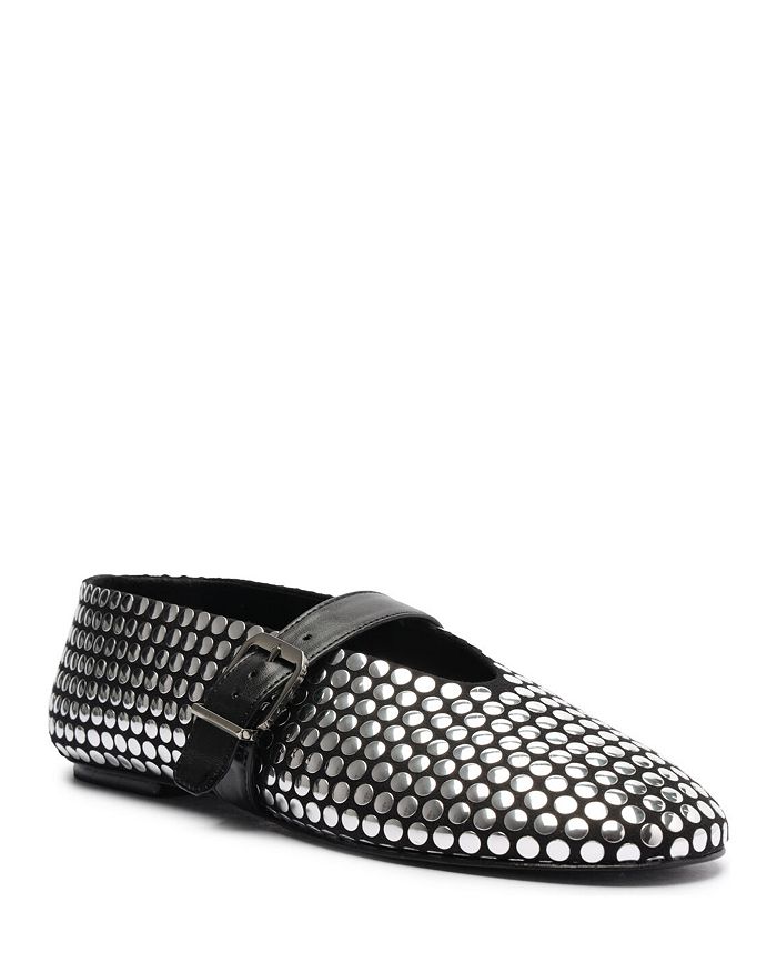 SCHUTZ Women's Eiza Studded Buckled Flats | Bloomingdale's