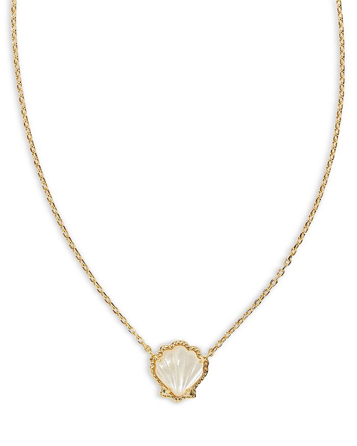 Kendra Scott Brynne Stone Shell Adjustable Pendant Necklace in 14K Gold ...