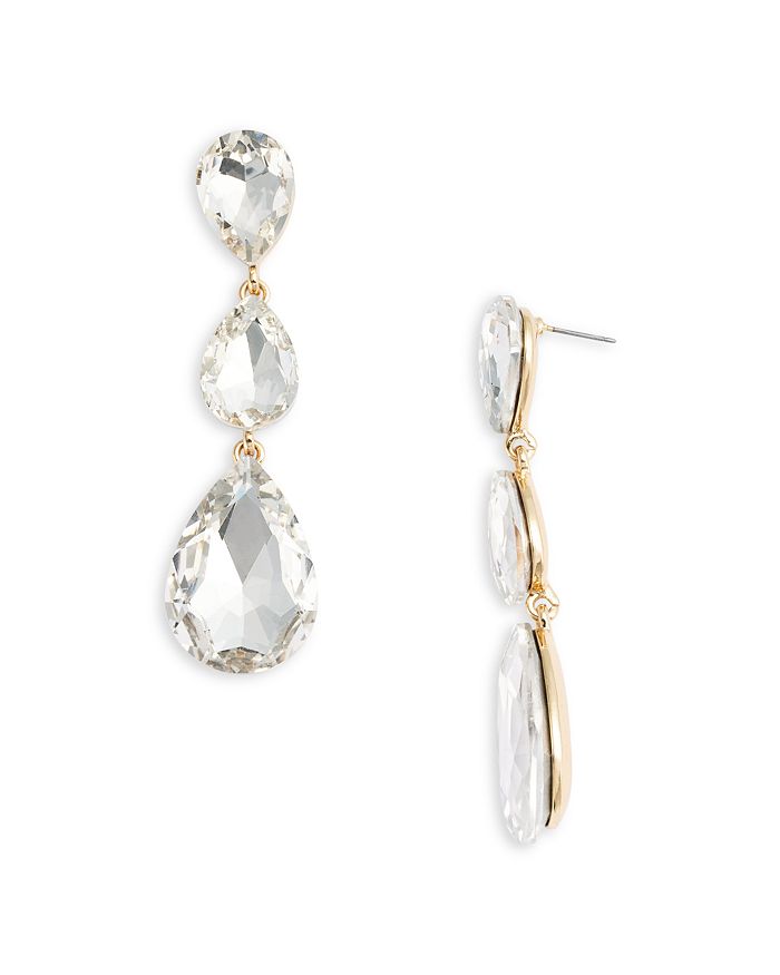 AQUA Tear Shape Triple Crystal Statement Earrings - Exclusive ...