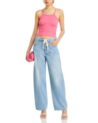 AQUA Ribbed Knit Sleeveless Top - Exclusive | Bloomingdale's