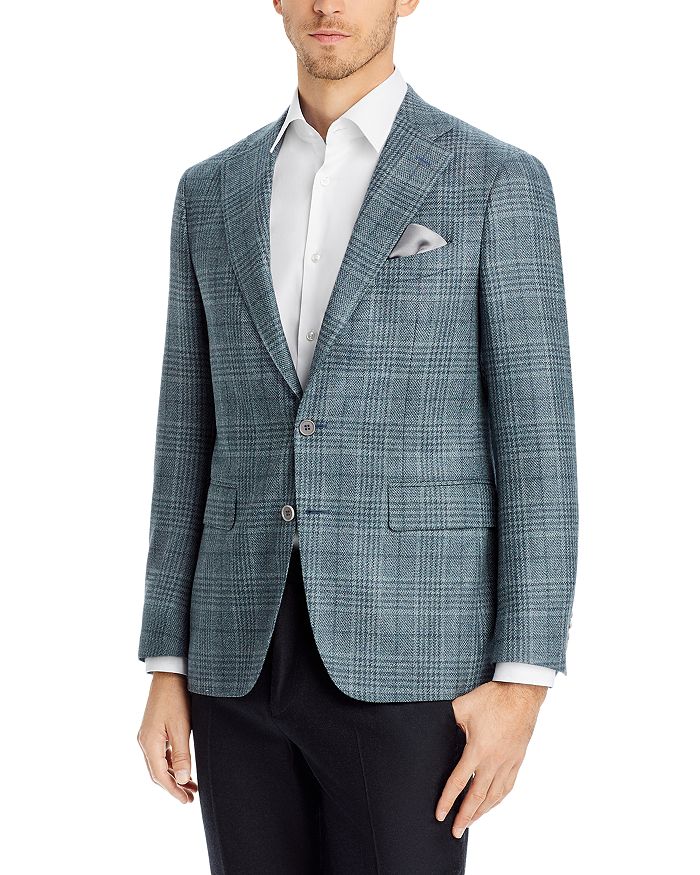 Canali Capri Wool & Silk Plaid Slim Fit Sport Coat | Bloomingdale's