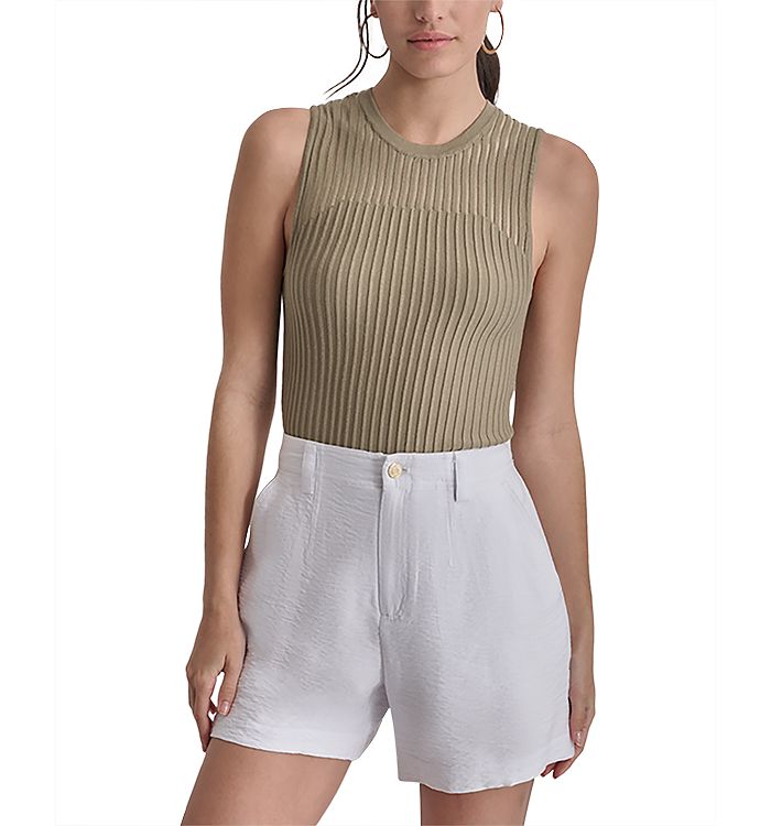 DKNY Sheer Yarn Ribbed Tank | Bloomingdale's