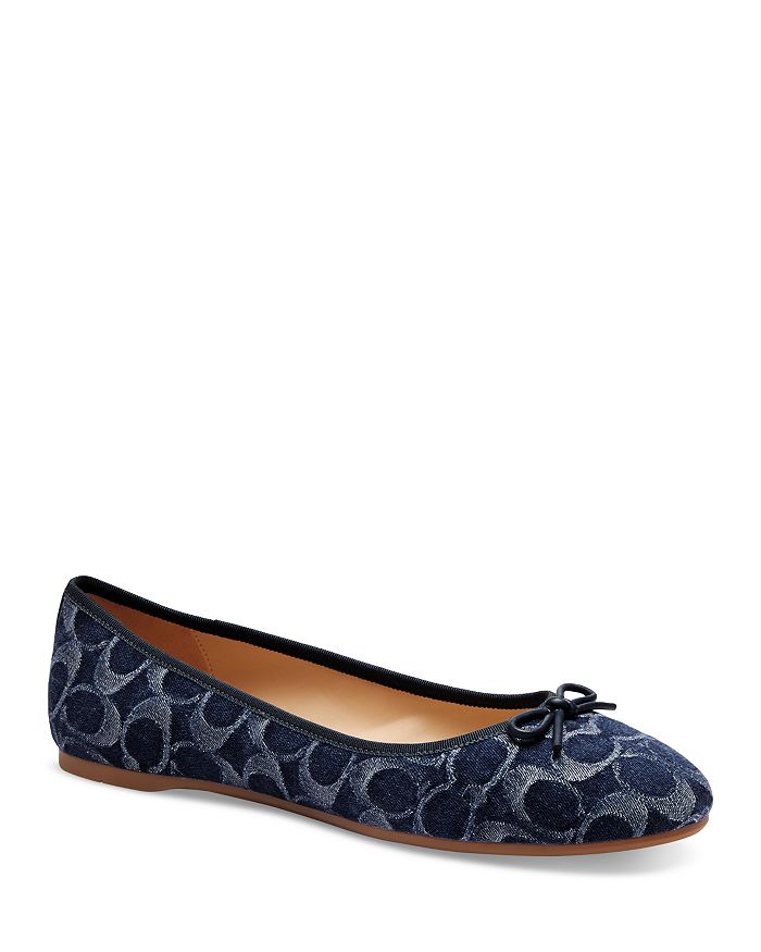 COACH Women's Abigail Signature C Denim Flats | Bloomingdale's