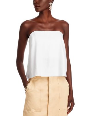 MILLY Solid Straight Neck Crop Top | Bloomingdale's
