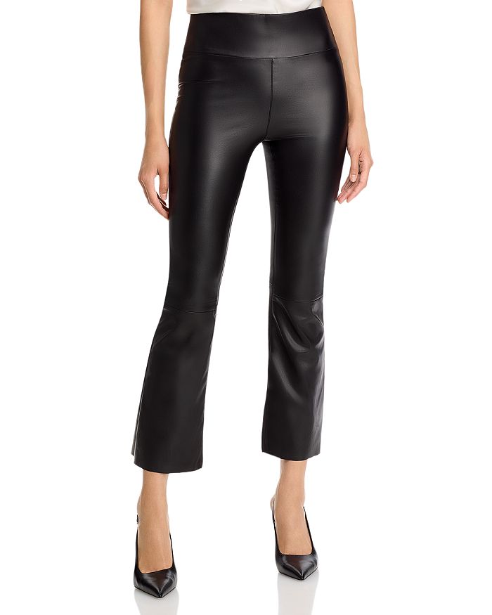 AQUA Faux Leather Flare Leg Pants - Exclusive | Bloomingdale's