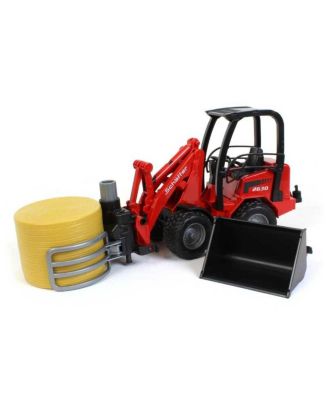 Bruder Schaffer Compact Loader with Bale Gripper and a Round Bale ...