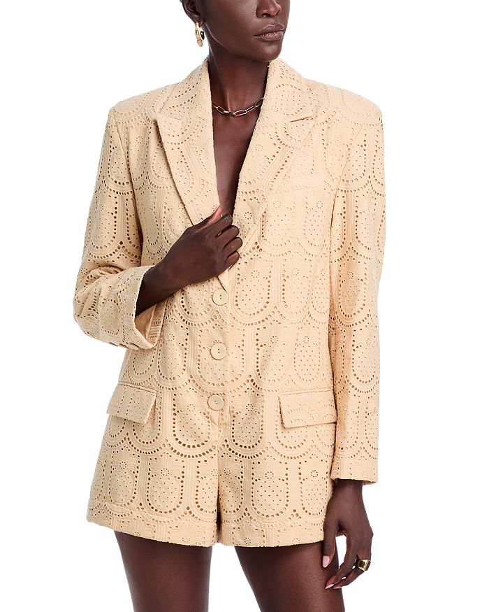 FARM Rio Eyelet Tailored Romper | Bloomingdale's