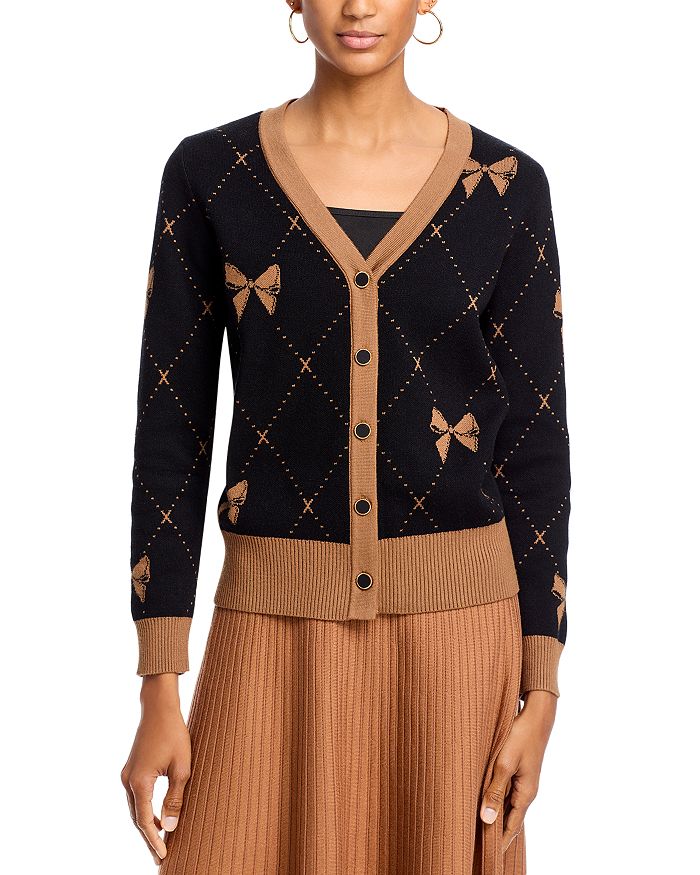 Nancy Yang Bow Print Cardigan | Bloomingdale's