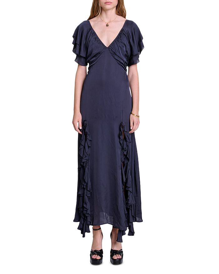 Maje Rebla Tiered Sleeve Ruffle Maxi Dress | Bloomingdale's