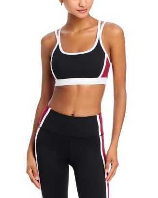 AQUA AQUA Toned Out Double Strap Color Block Sports Bra - Exclusive ...