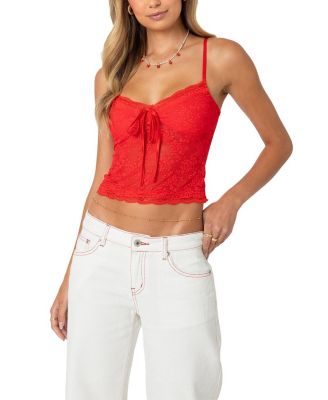 Click here for Edikted Cami Sheer Lace Tank Top prices