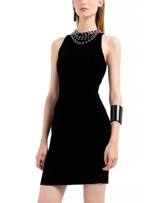 Emporio Armani Velvet Strap Back Dress | Bloomingdale's