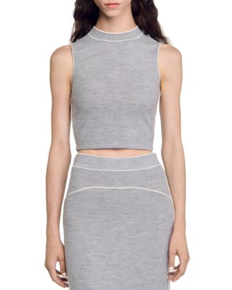 Sandro Orion Wool Knit Crop Top | Bloomingdale's