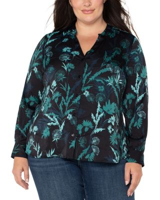 Liverpool Los Angeles Plus Woven Shirt | Bloomingdale's