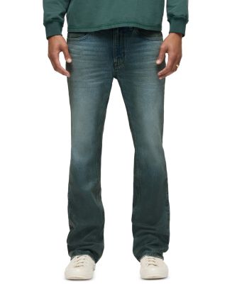 Hudson Walker Kick Flare Bootcut Jeans in Coated Pine Green ...