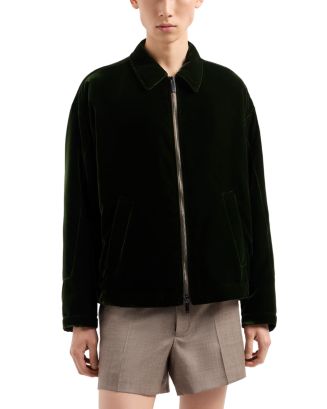 Emporio Armani Regular Fit Velvet Trucker Jacket | Bloomingdale's