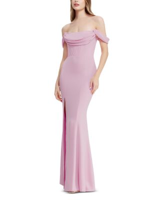 Click here for Dress the Population Melania Off-the-Shoulder Gown prices