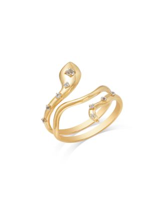 Moon & Meadow 14K Yellow Gold White Topaz Snake Coil Ring | Bloomingdale's