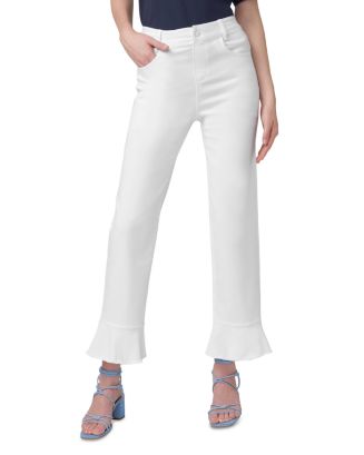 HUE High Rise Ruffle Hem Skimmer Jeans | Bloomingdale's