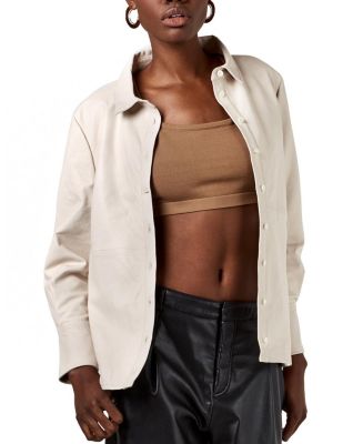 AS by DF Cindy Recycled Leather Shacket | Bloomingdale's