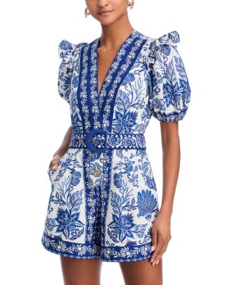 FARM Rio Shell Garden Romper | Bloomingdale's