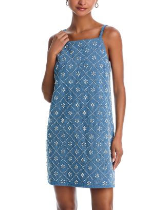 rag & bone Gentry Embellished Denim Dress | Bloomingdale's