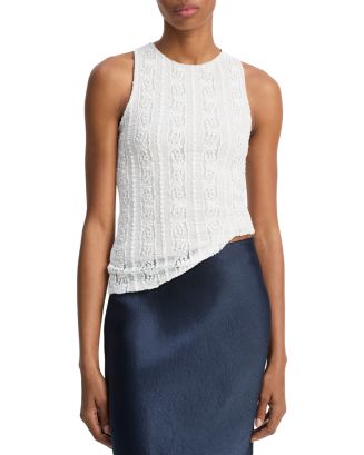 Vince Textured High Neck Shell | Bloomingdale's