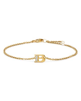 Click here for Petite Pave Initial Chain Bracelet in 18K Yellow G... prices