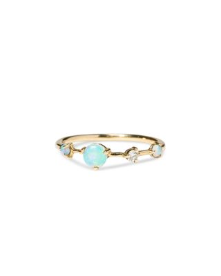 WWAKE 14K Yellow Gold Diamond & Four Step Opal Ring | Bloomingdale's