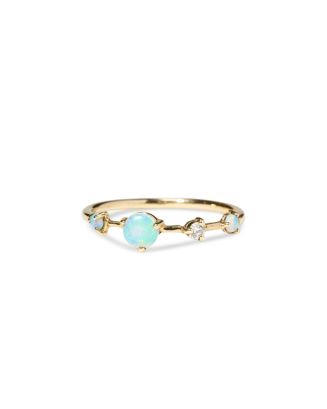 WWAKE 14K Yellow Gold Diamond & Four Step Opal Ring | Bloomingdale's