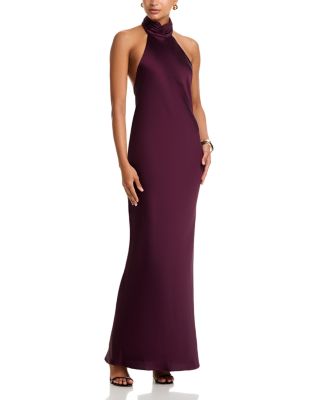 Click here for Ramy Brook Tatiana Satin Halter Gown prices