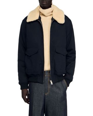 Click here for Sandro Shearling Collar Aviator Jacket prices