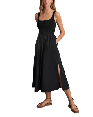 Click here for Reiss Kori Mixed Media Midi Dress prices