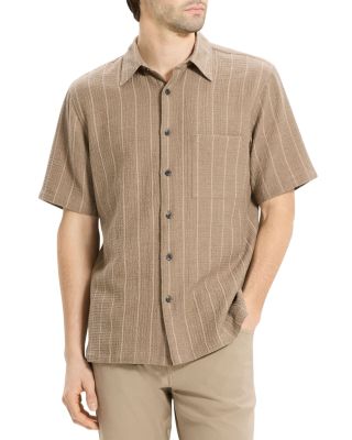 Click here for Theory Noll Striped Short Sleeve Shirt prices