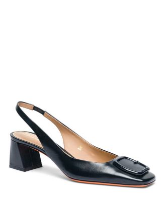 Click here for Santoni Womens Leather Mid-Heel Slingback prices