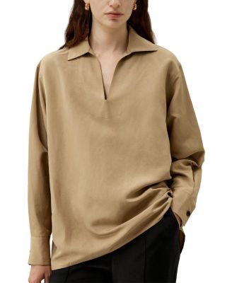 Click here for Lilysilk Oversized Silk-Linen Blend Shirt prices
