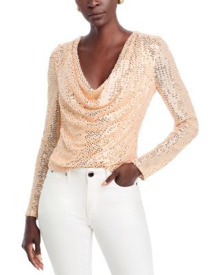 Click here for Ramy Brook Leon Beaded Cowlneck Top prices