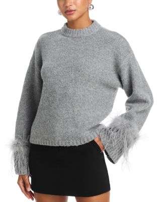 Click here for Wayf Pia Feather Trim Sweater prices