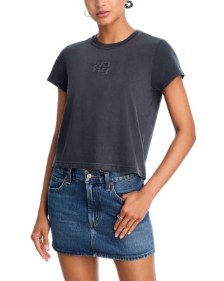 Click here for alexanderwang. t Shrunken Embellished Logo Tee prices
