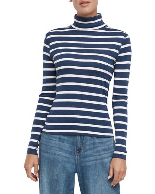 Click here for Three Dots Striped Turtleneck Long Sleeve Tee prices